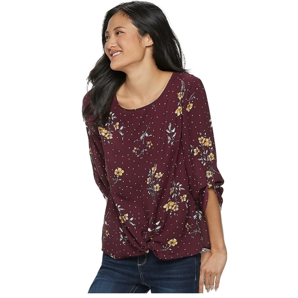 Pink Republic | Tops | Nwt Juniors Pink Republic Twist Front Woven Top ...